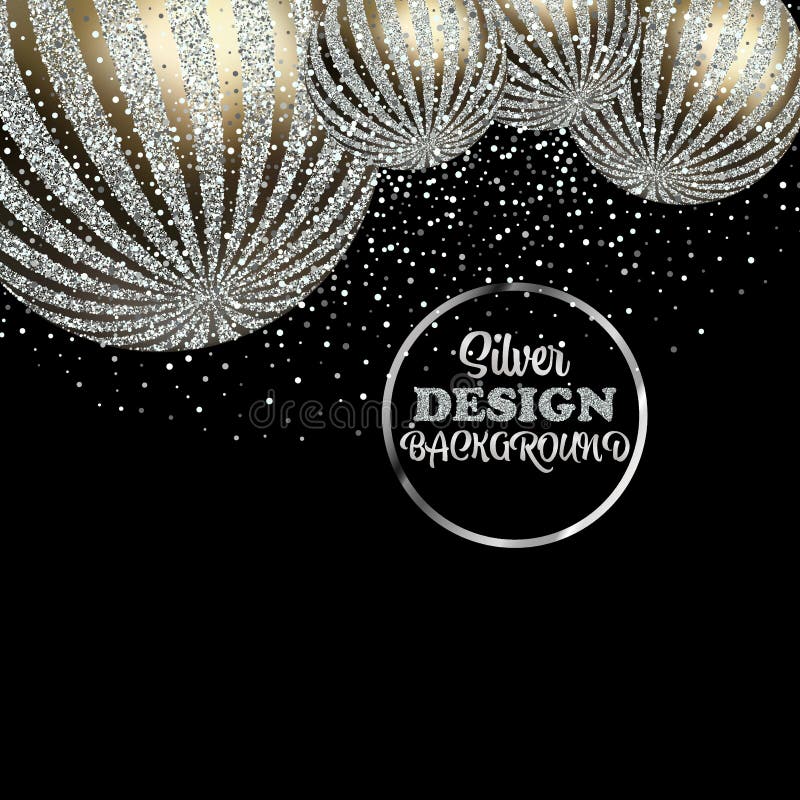 Abstract Silver Festive Banner Design Background with Decorative Balls ...