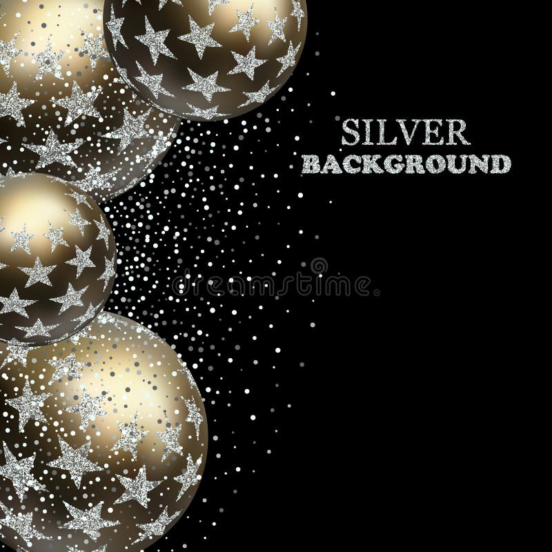 Abstract Silver Festive Banner Design Background with Decorative Balls ...