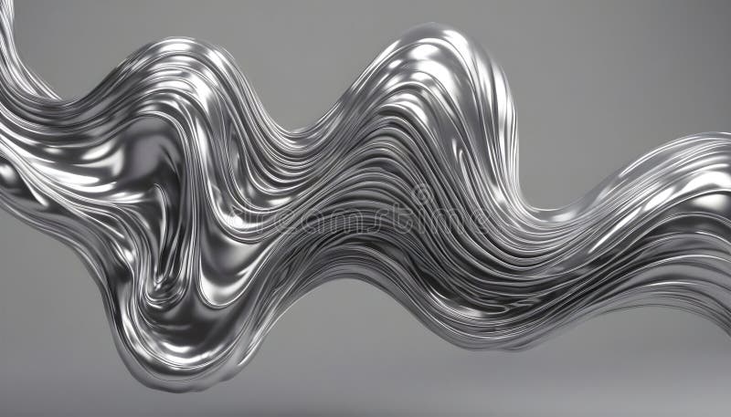 Abstract Silver Flowing 3d Liquid Stock Image - Image of melt ...