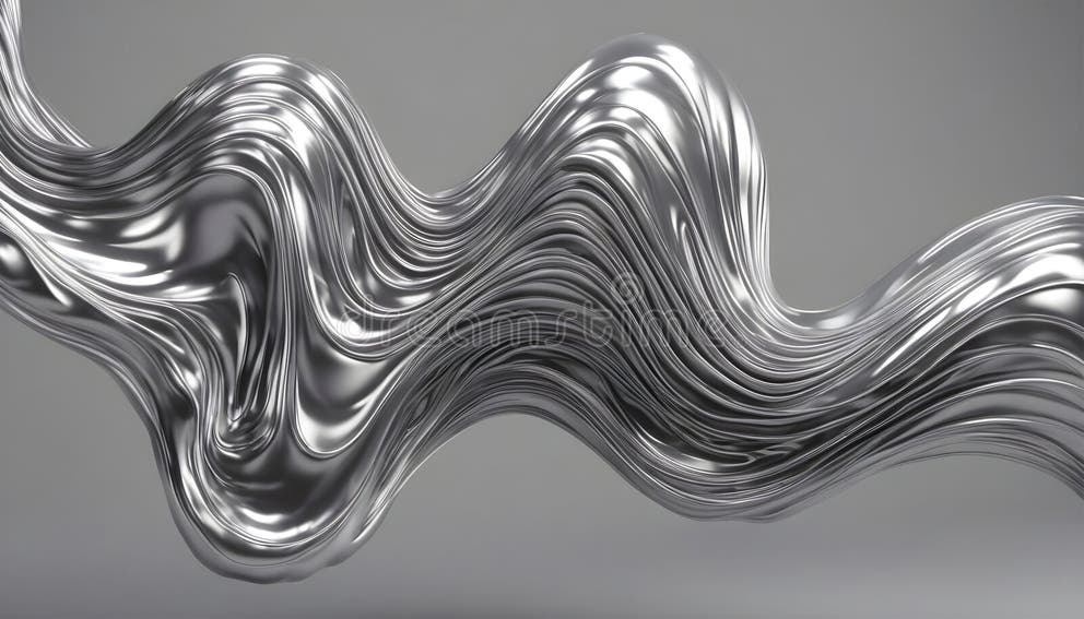 Abstract Silver Flowing 3d Liquid Stock Image - Image of melt ...