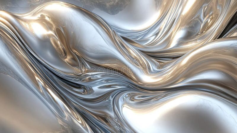Abstract Silver and Gold Metallic Liquid Texture Stock Illustration ...