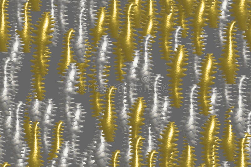 Abstract Silver Golden Worm Seamless Pattern 3D Illustration Background ...