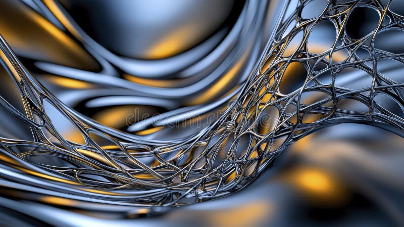 Abstract Silver Grid Lines Distorting Creation Digital Art Futuristic ...