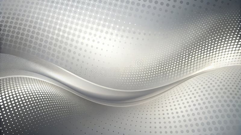 Abstract Silver Halftone Wave Design Background with Subtle Gradient ...