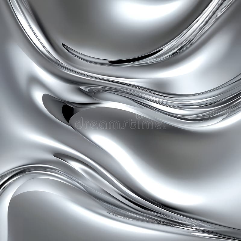 Abstract Silver Liquid Metal Background Texture Design Elegant Swirls ...