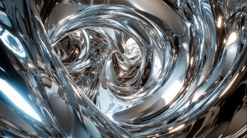 Abstract Silver Liquid Metal Swirl Background Stock Illustration ...
