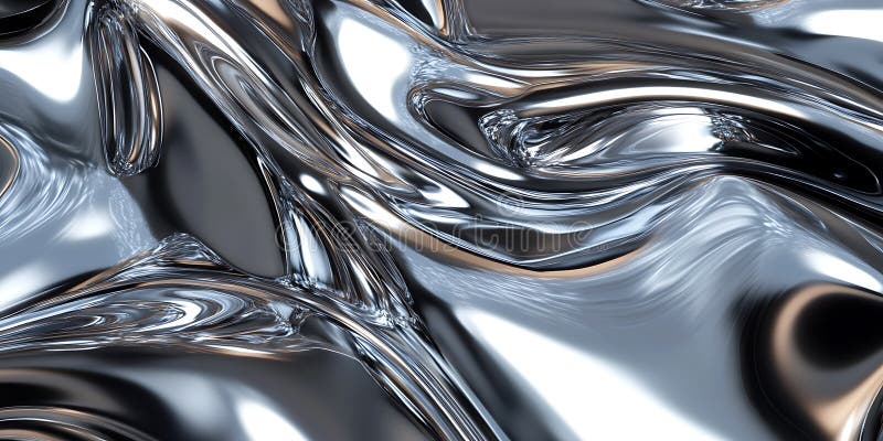Abstract Silver Liquid Metal Texture Background Stock Illustration ...