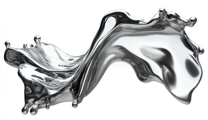Abstract Silver Liquid Splash Dynamic Flow and Reflective Texture Stock ...