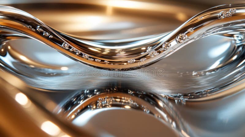 Abstract Silver Liquid Wave Form Design Stock Illustration ...