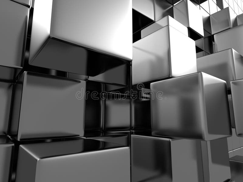 Abstract Silver Metal Cubes Background Stock Illustration ...