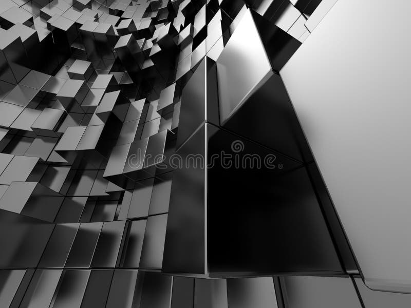 Abstract Silver Metal Cubes Background Stock Illustration ...