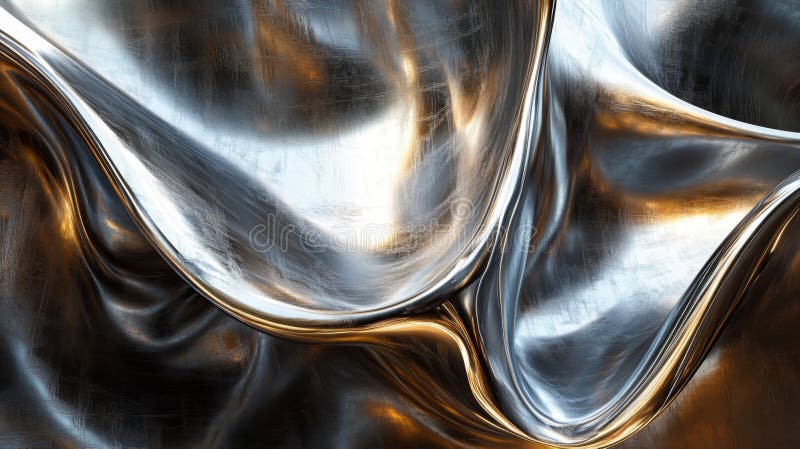 Abstract Silver Metal Drape Fluid Design Stock Illustration ...