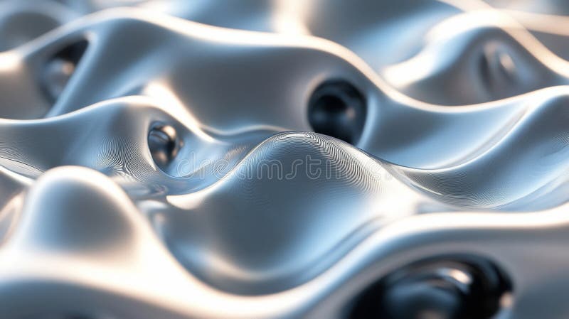 Abstract Silver Metal Texture with Smooth Waves Stock Illustration ...