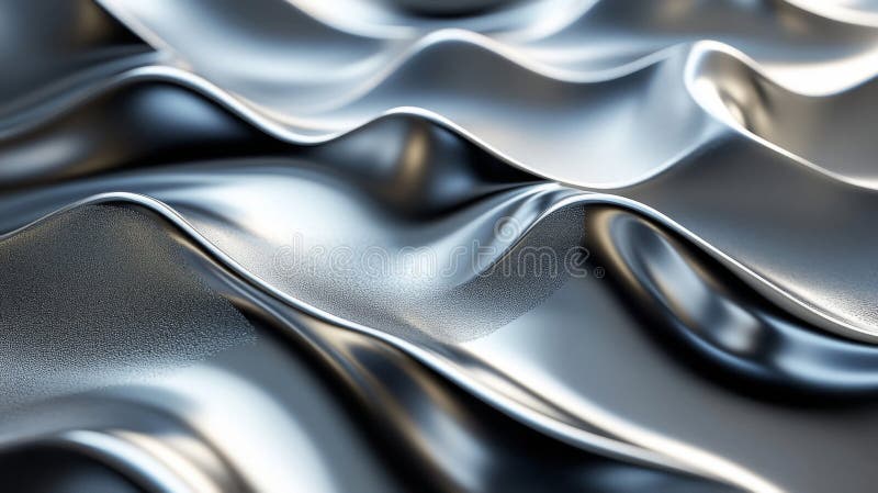 Abstract Silver Metal Texture with Waves and Ripples Stock Illustration ...