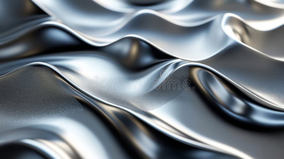 Abstract Silver Metal Texture with Waves and Ripples Stock Illustration ...