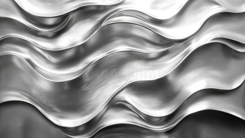 Abstract Silver Metal Wave Pattern Background Stock Illustration ...