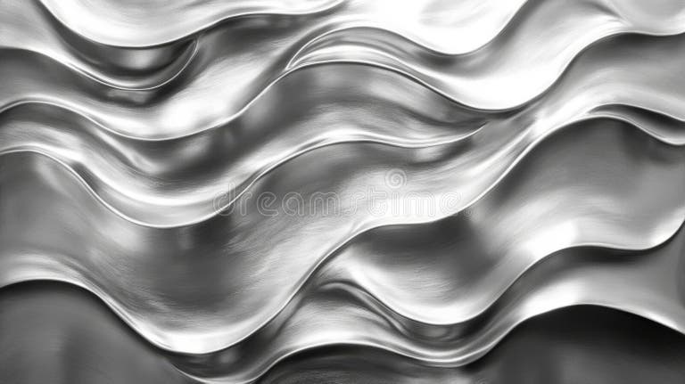 Abstract Silver Metal Wave Pattern Background Stock Illustration ...