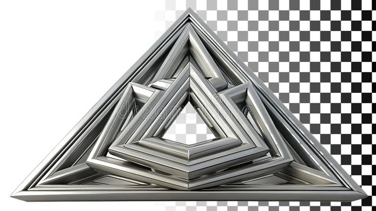 Abstract Silver Metallic Geometric Triangular Structure Png Transparent ...