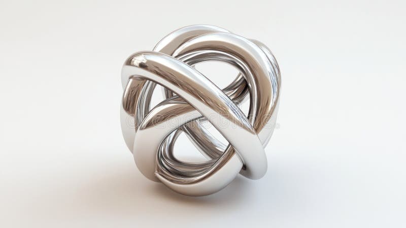 Abstract Silver Metallic Knot Sphere Stock Illustration - Illustration ...