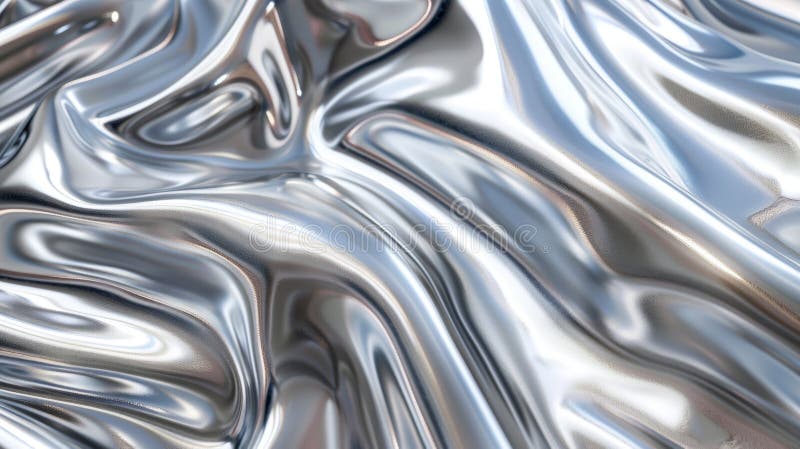 Abstract Silver Metallic Liquid Background. Shiny, Flowing, and Dynamic ...
