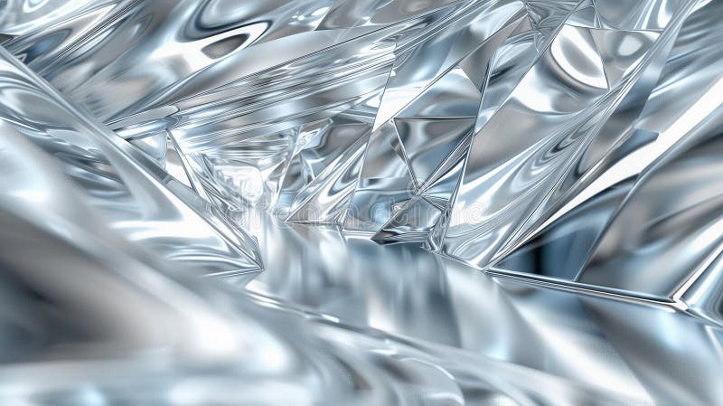 Abstract Silver Metallic Texture with Reflective Surfaces Stock ...