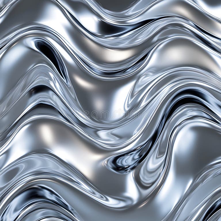 Abstract Silver Metallic Wave Texture Background Stock Illustration ...