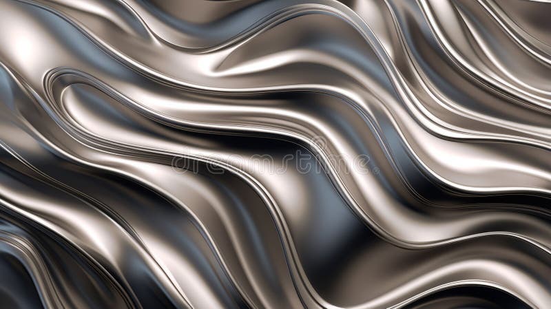 Abstract Silver Metallic Waves - Beautiful 3d Pattern Background Stock ...