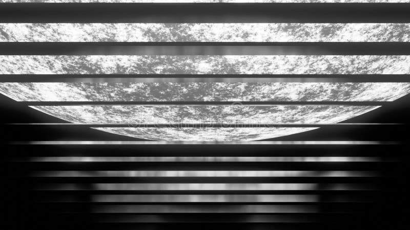 Abstract Silver Moon in Outer Space. Design. Parallel Horizontal ...