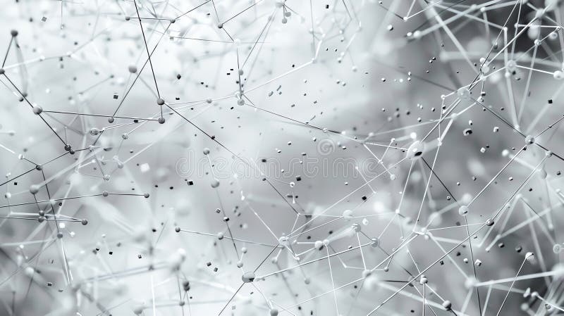 Abstract Silver Network Structure Connecting Dots and Lines. Concept of ...