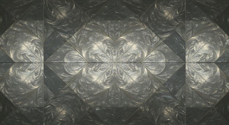 Abstract Silver Pattern Design with Geometric Tiles and Ornamental ...