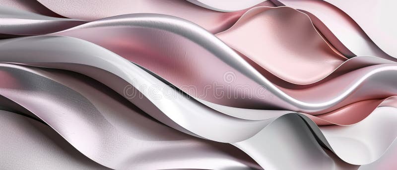 Abstract Silver Pink Metallic Metal Waves Texture Background Banner ...
