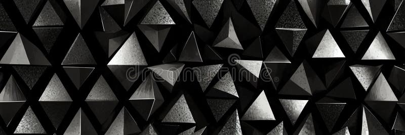 Abstract Silver Polygon Triangles on Black Background Design Ai ...