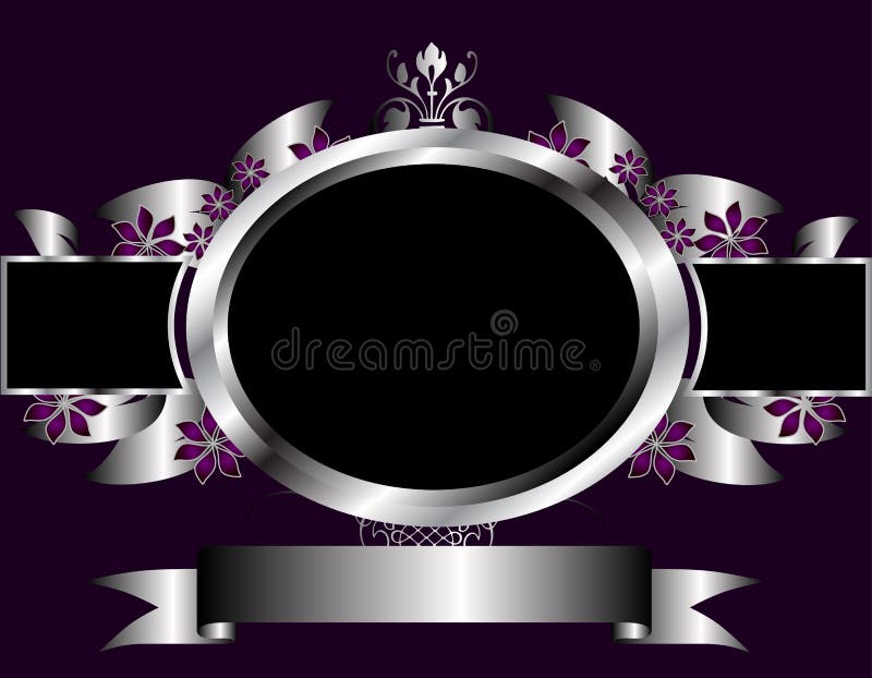 Abstract Silver and Purple Floral Vector Design Stock Vector ...