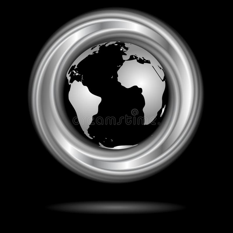 Abstract Silver Ring and Globe. Vector Design Stock Vector ...