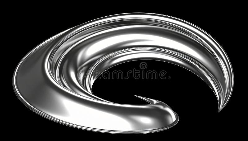 Abstract Silver Swirl Design on Black Background Stock Illustration ...