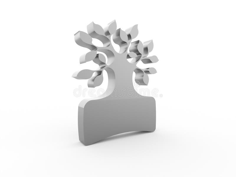 Abstract Silver Tree Isolated Stock Illustration - Illustration of ...