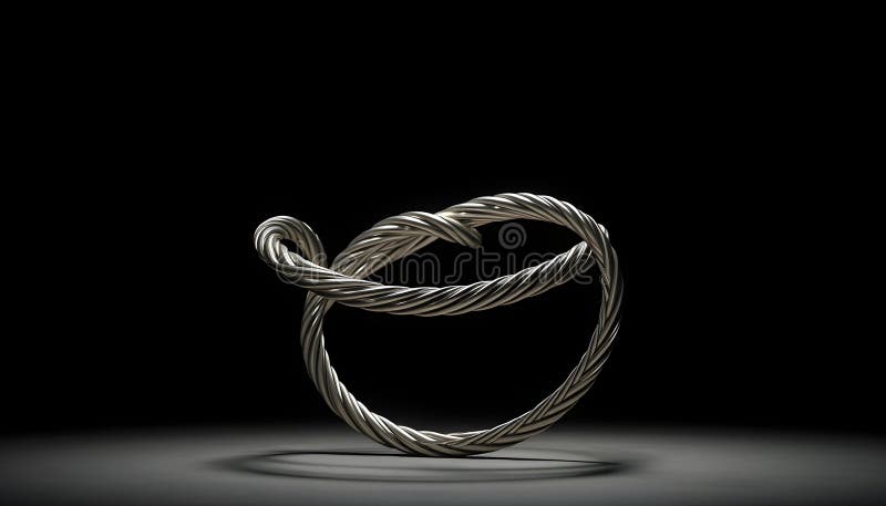Abstract Silver Twisted Metal Sculpture on Dark Background Stock ...