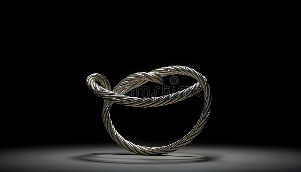 Abstract Silver Twisted Metal Sculpture on Dark Background Stock ...