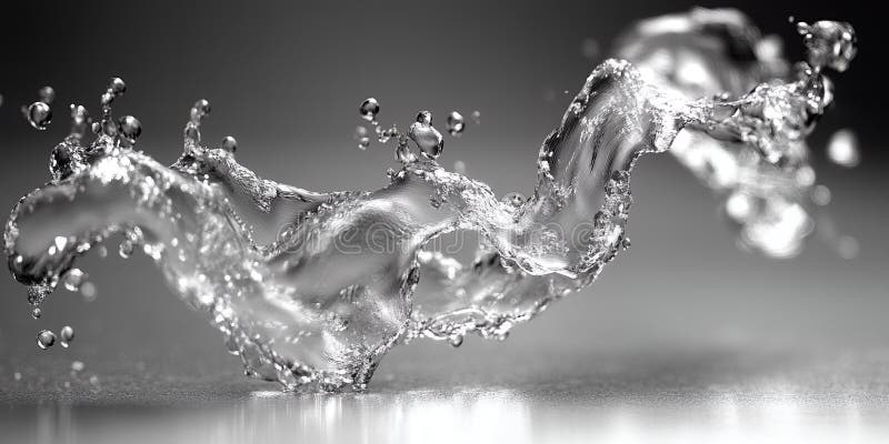 Abstract Silver Water Splash Dynamic Flowing Liquid Design Art Wave ...