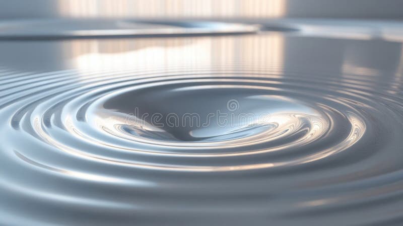 Abstract Silver Water Vortex with Concentric Ripples Stock Illustration ...