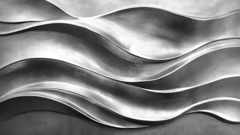 Abstract Silver Wave Metal Textured Background Stock Illustration ...