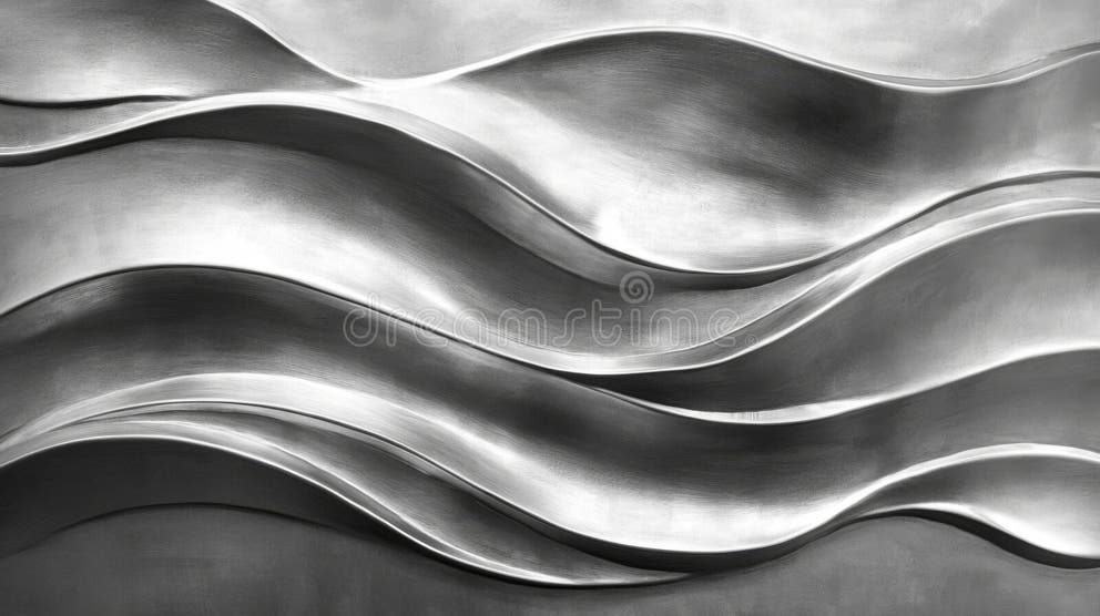 Abstract Silver Wave Metal Textured Background Stock Illustration ...