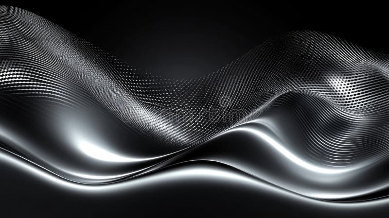 Abstract Silver Wave Pattern Design Stock Illustration - Illustration ...