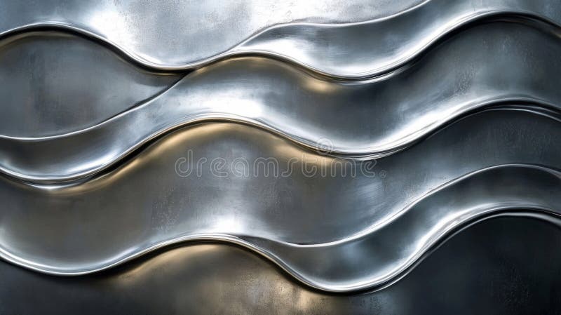Abstract Silver Wave Pattern Metal Design Stock Illustration ...
