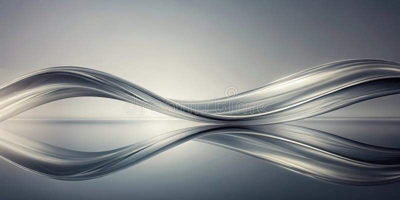 Abstract Silver Wave Reflecting on a Smooth Surface a Modern Design ...