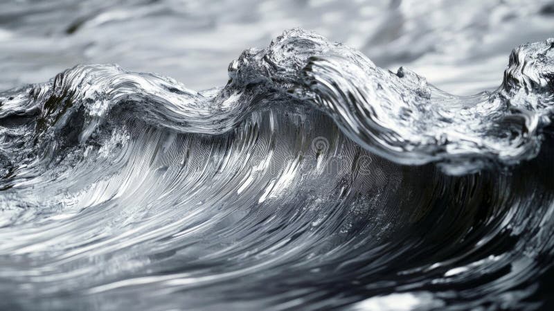 Abstract Silver Wave Texture Detail Closeup Stock Illustration ...