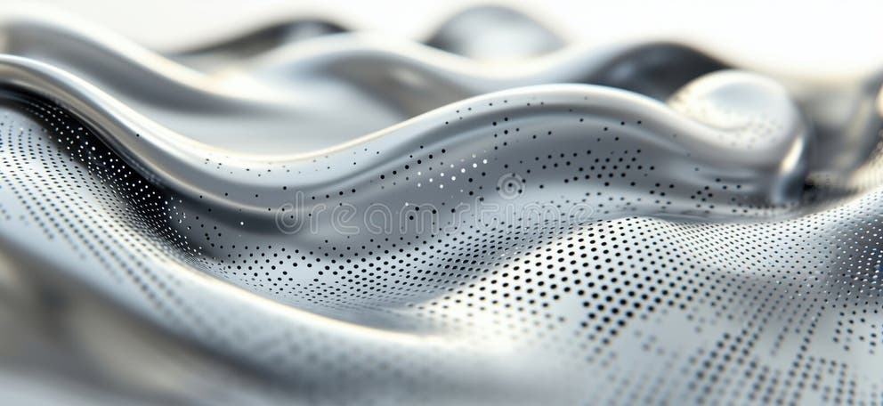 Abstract Silver Wave Texture with Dotted Pattern and Smooth Curves ...