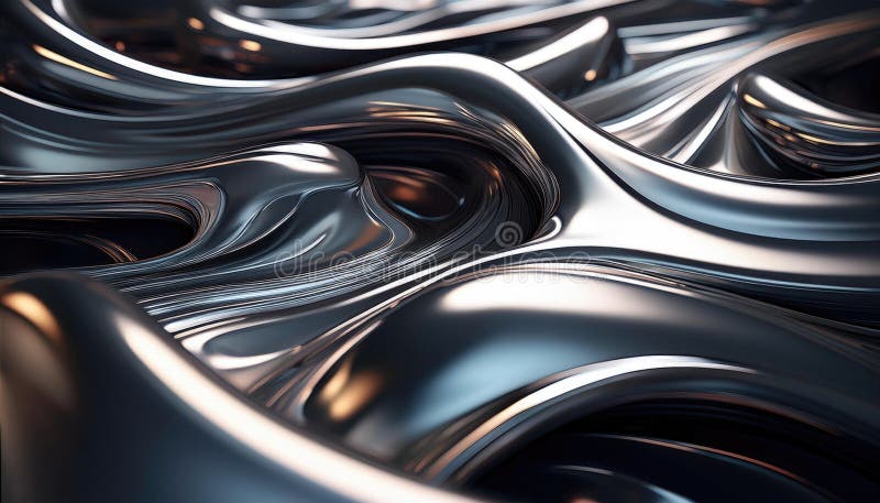 Abstract Silver Wave Textures with Smooth Reflective Metallic Gradients ...