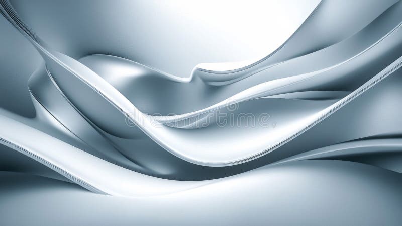 Abstract Silver Waves Background, Elegant Flowing Design Stock ...