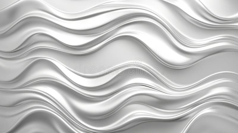 Abstract Silver Waves Flowing Design Stock Illustration - Illustration ...